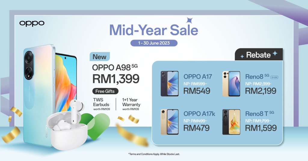 OPPO Malaysia Mid-Year Sale with Discounts & Free Gifts 2023