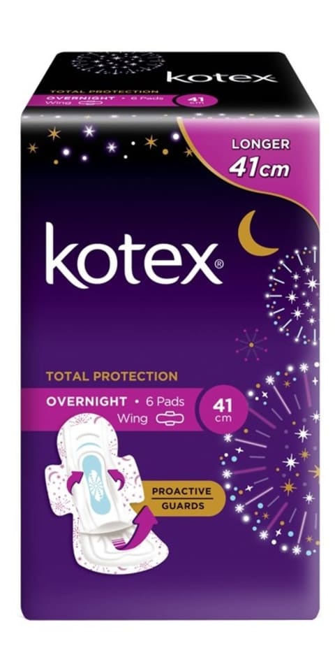 KOTEX Total Protection Overnight Extra Long Wing - 41cm (6s) Harga ...