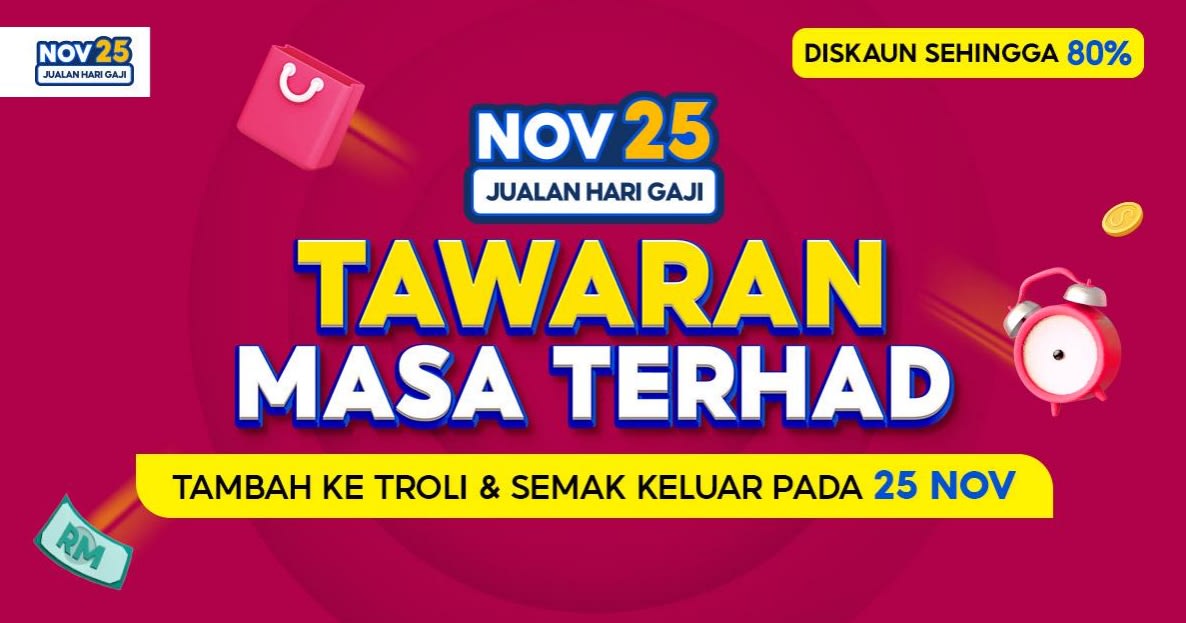 Shopee November 25 Payday Sale 2022 (Kempen Jualan Hari Gaji)