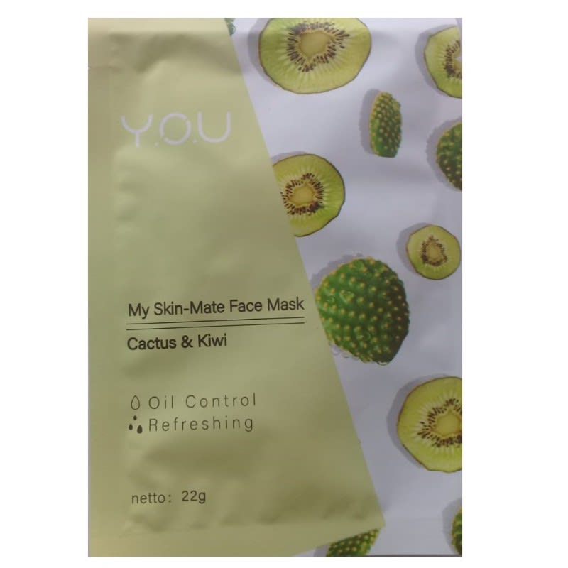 Y.O.U 3 in 1 My Skin Mate Face Mask – Cactus and Kiwi (22 gr) Harga ...