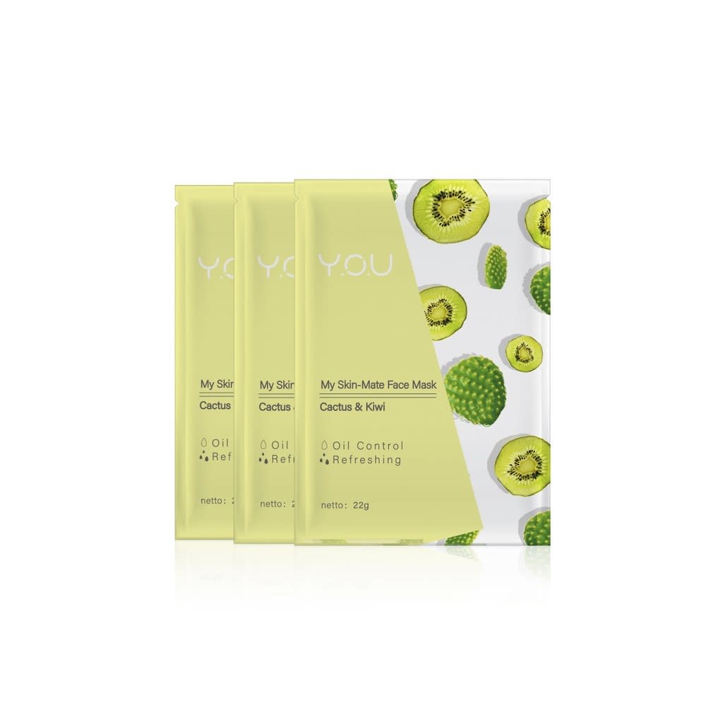 Y.O.U 3 in 1 My Skin Mate Face Mask – Cactus and Kiwi (22 gr) Harga ...