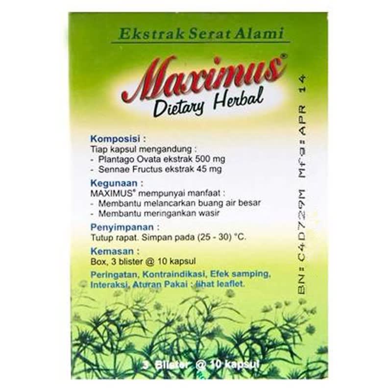 Maximus Dietary Herbal Harga & Review / Ulasan Terbaik di Indonesia 2024